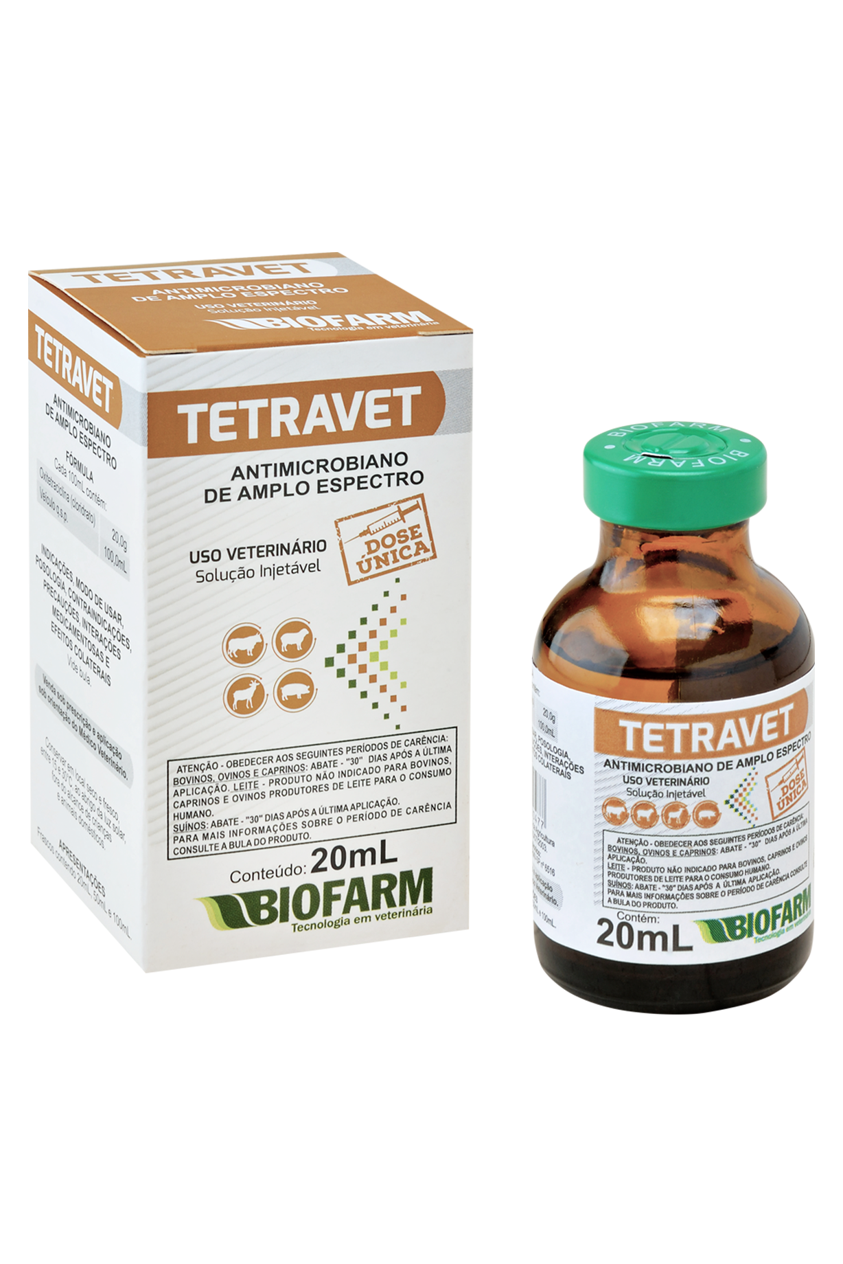 ANTIMICROBIANO DE AMPLO ESPECTRO TETRAVET 20ML USO INJETÁVEL - BIOFARM ...